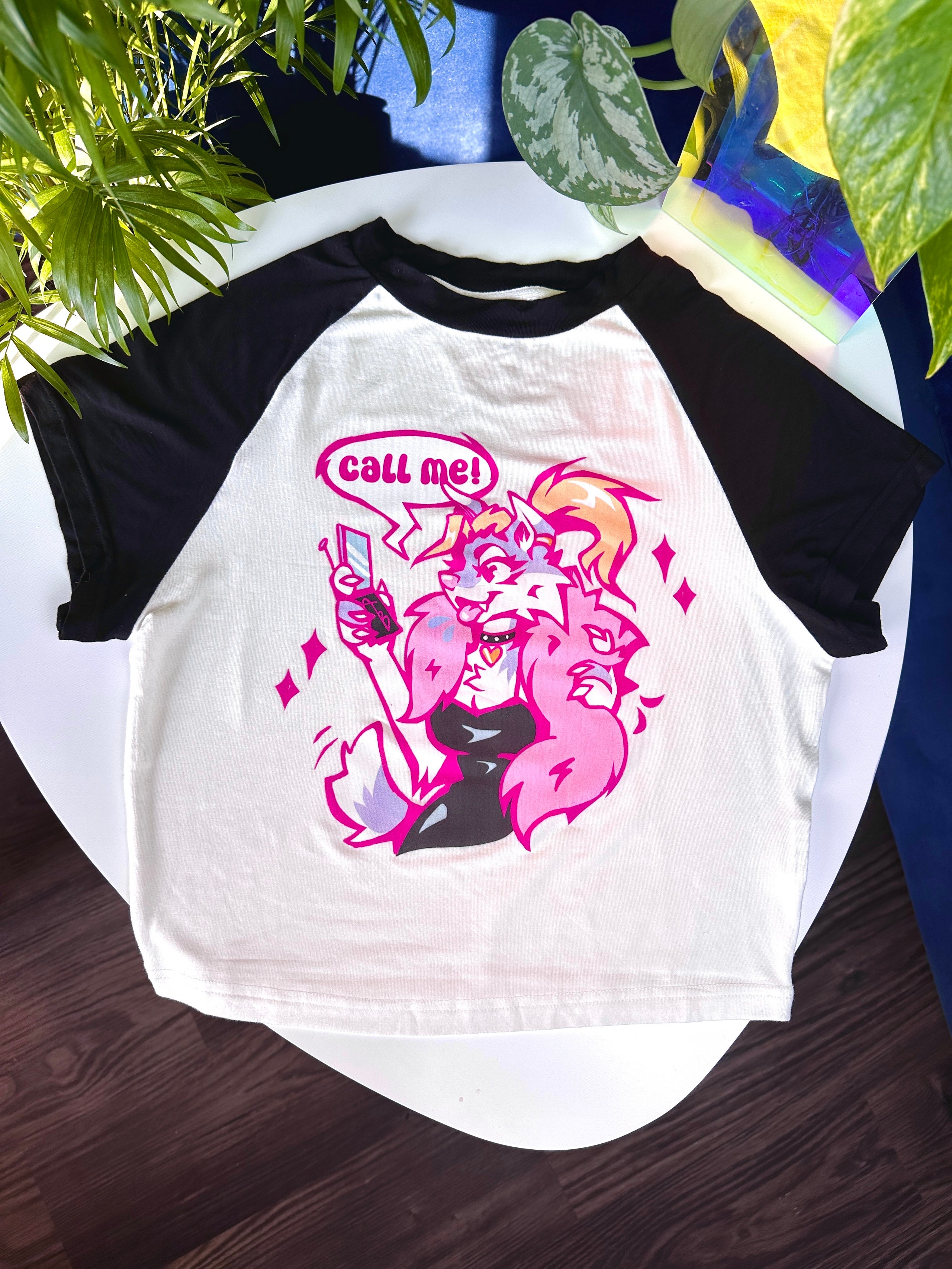 "Call me" Aurora cropped tee | Aurora Bloom Studios♡